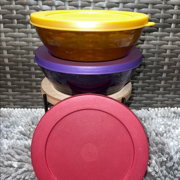 Tupperware | Kitchen | Tupperware Cereal Bowl Sheerly Elegant Jewel Tones 364 Lot Of 2 Wlids ...